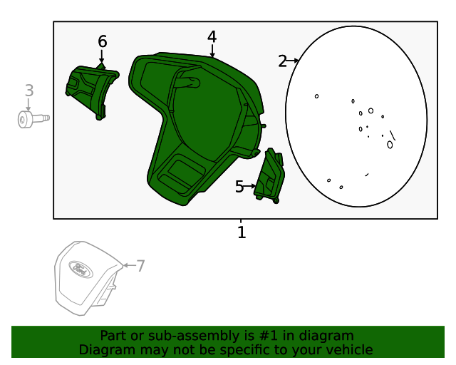 2021-2024 Ford Bronco Strg Wheel Assembly M2DZ-3600-CD | OEM Parts Online