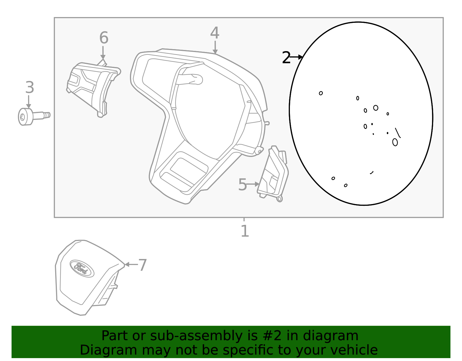 2021-2024 Ford Bronco Steering Wheel M2DZ-3600-CB | Ford OEM Parts Outlet