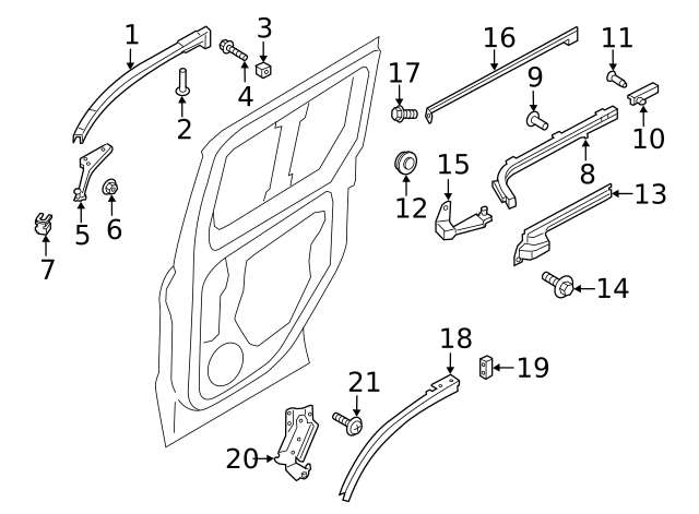2014-2022 Ford Transit Connect Upper Track Bumper DT1Z-6125040-E ...