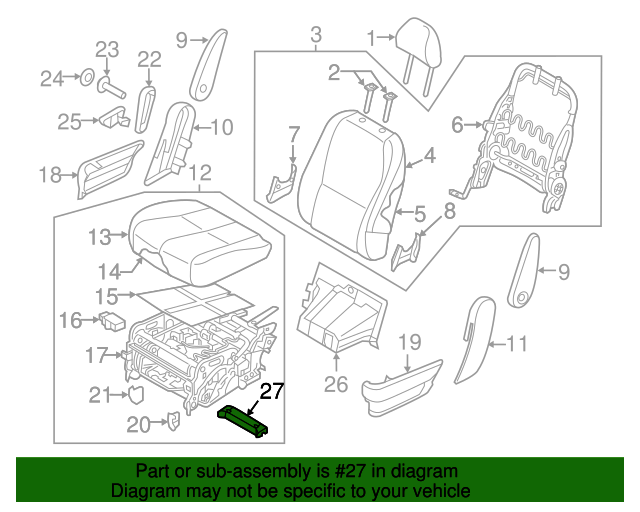 89261-A9080DLE - Inner Cushion 2015-2018 Kia Sedona | Kia.Parts Store