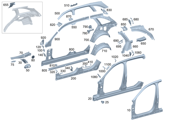 205-680-05-25 - Dampening, A-Pillar 1956-2025 Mercedes-Benz | Mercedes ...