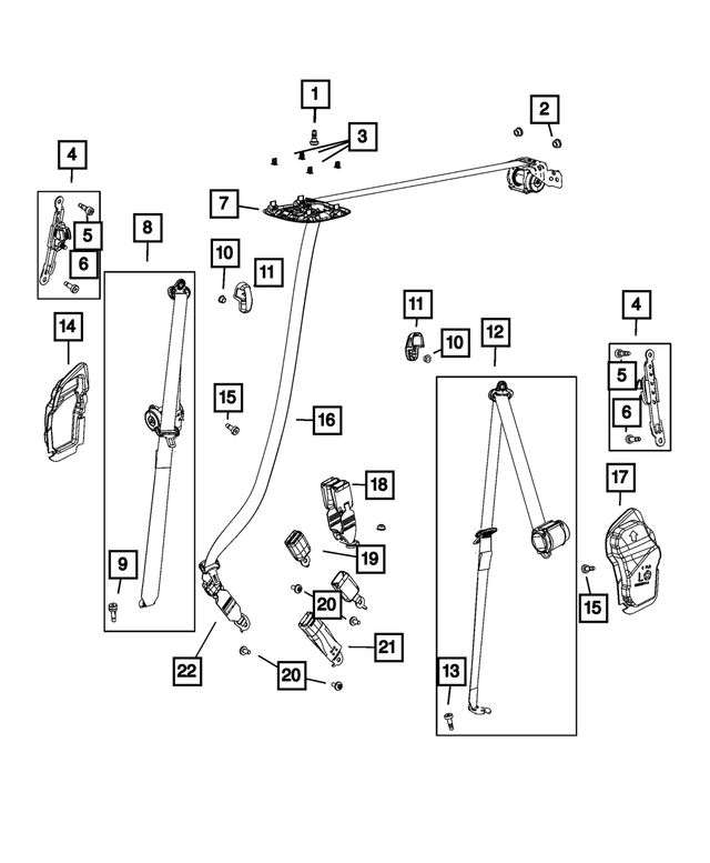 2017-2023 Chrysler Rear Seat Belt 6EB00DX9AC | Mopar Estores