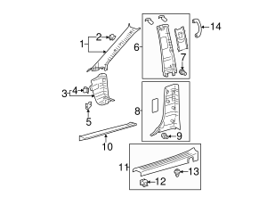 2003-2023 Toyota Upper Center Pillar Trim Clip 62217-13010 | Toyota ...