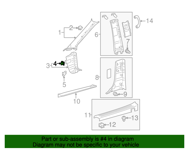 2002-2020 Toyota Cowl Trim Clip 90467-09204 | Toyota Parts Center