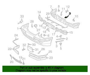 001-990-08-92 - Bumper Cover Reinforcement Beam Rivet 2000-2003 ...