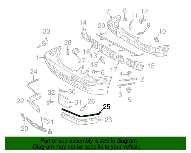 210-885-09-74 - Bumper Trim 2000-2003 Mercedes-Benz | AutoNationParts.com
