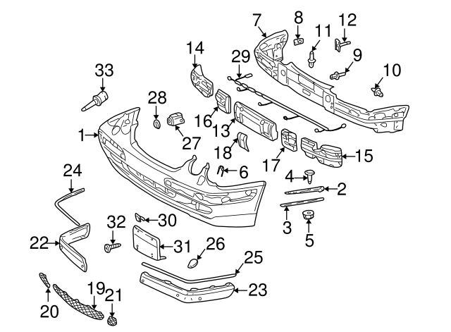 210-885-09-74 - Bumper Trim 2000-2003 Mercedes-Benz | AutoNationParts.com