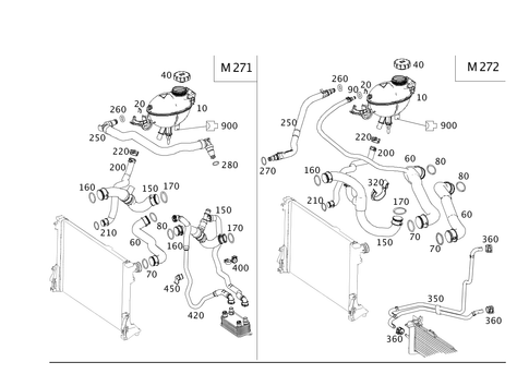 Expansion Reservoir, Mount and Hoses for 2010 Mercedes-Benz E350 ...