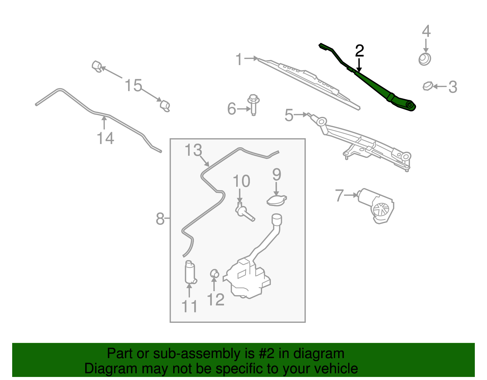 8A8Z-17527-A - Wiper Arm 2009-2019 Ford Flex | Big 3 Auto Parts