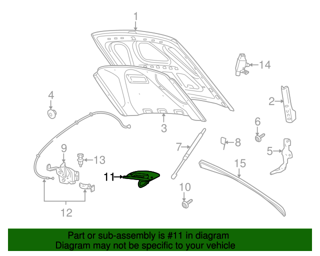 6W1Z-16K689-A - Hood Latch Striker Plate - 1998-2011 Ford | Lasco Auto ...
