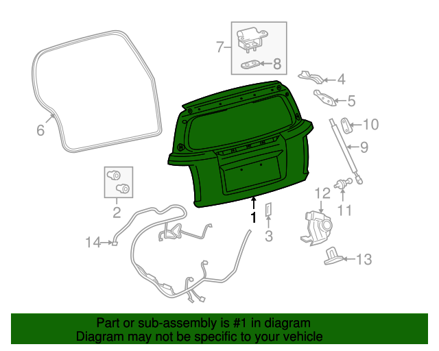 2008-2014 Scion xD Panel Sub Assembly Back 67005-52B70 | Toyota Parts ...