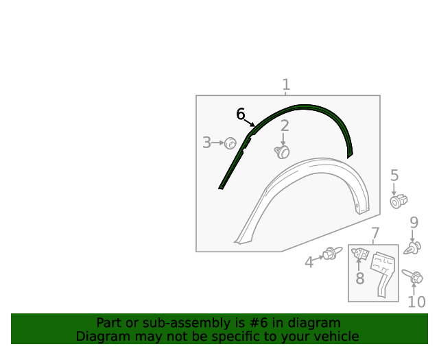 76925-52290 - Wheel Opening Molding Protector - 2018-2019 Toyota Prius ...