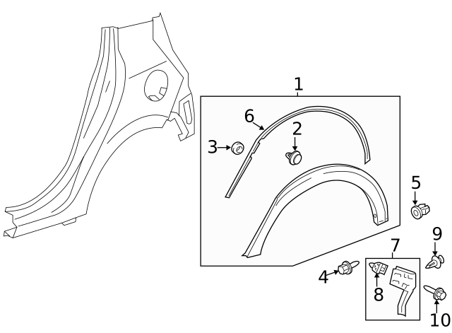 76925-52290 - Wheel Opening Molding Protector - 2018-2019 Toyota Prius ...