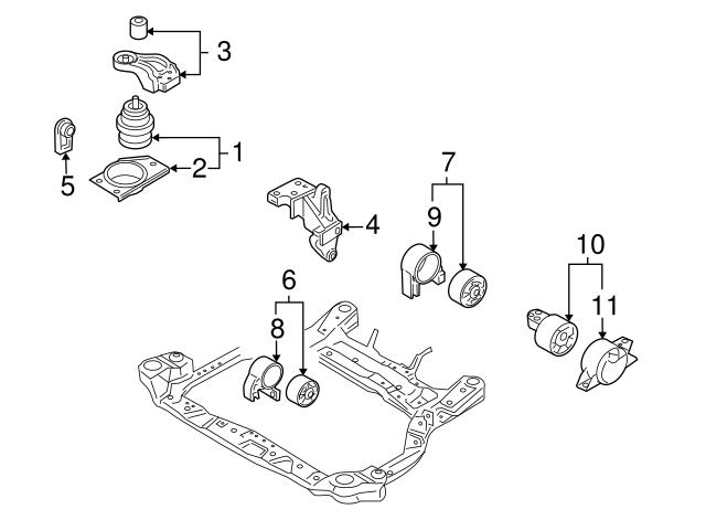 2006-2011 Kia Trans Mount 21830 1G000 | OEM Parts Online