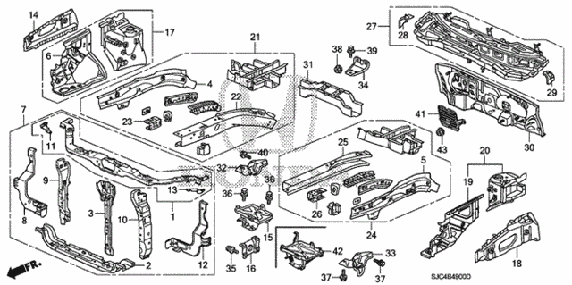 60465-SJC-A00ZZ - Bracket, L Front Fender - 2006-2014 Honda Ridgeline ...
