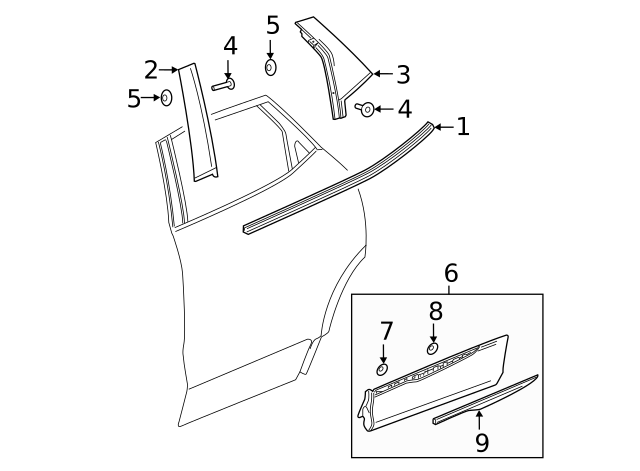 2019-2024 Chevrolet Blazer Black Driver Side Door Molding 84514844 ...