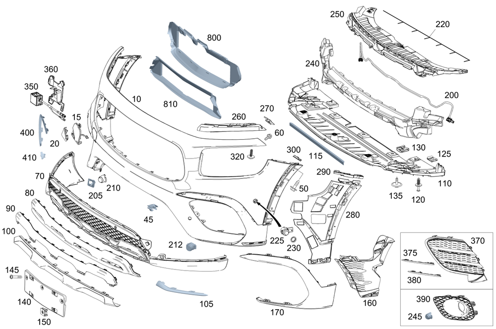 2478858502 - Basic Carrier, Bumper 2020-2025 Mercedes-Benz | Mercedes ...