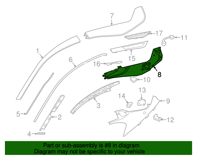 51447336415 - 2014-2020 BMW i8 Spoiler Wing Reinforcement (51-44-7-336 ...