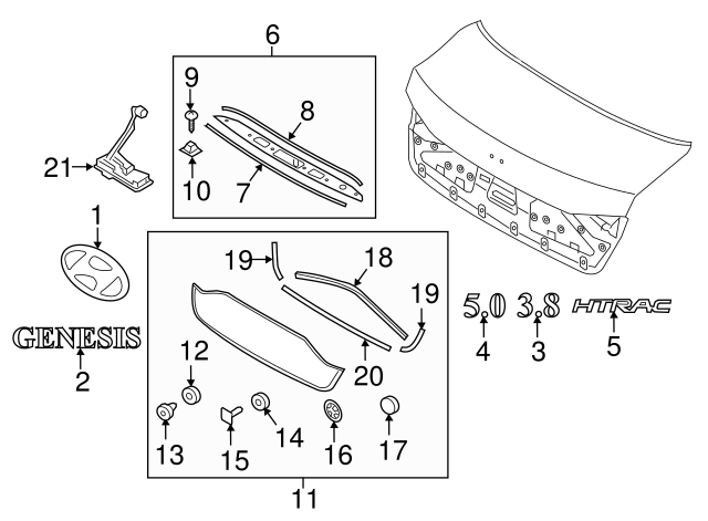 2015-2016 Hyundai Genesis Nameplate 86314-B1200 | OEM Parts Online