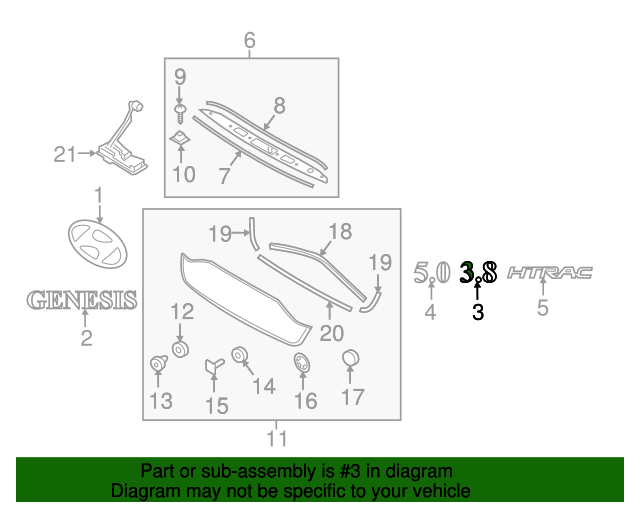 2015-2016 Hyundai Genesis Nameplate 86313-B1200 | OEM Parts Online