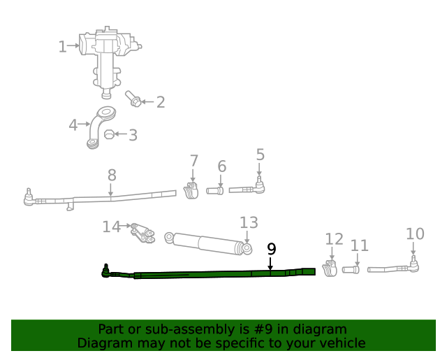 2018-2024 Jeep Tie Rod 68309365AE | Mopar Parts Canada