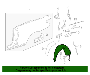 2010-2017 Mercedes-Benz Quarter Panel Splash Shield 207-690-04-30 ...