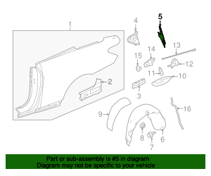 207-630-07-05 - Tail Lamp Pocket Extension 2011-2017 Mercedes-Benz ...