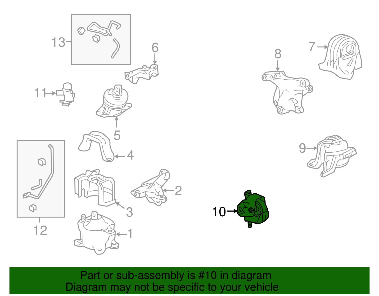 50850-T2F-A21 - Trans Mount | Genuine Honda Parts