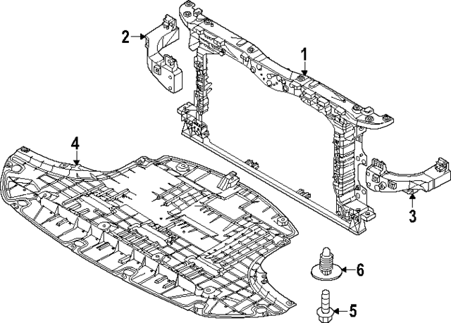 64101-AO000 - Radiator Support 2023-2024 Kia Niro EV | Kia.Parts Store
