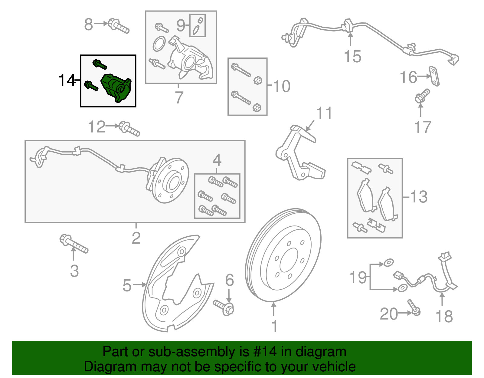 JL3Z-2B712-C - Parking Brake Actuator 2018-2025 Ford | Big 3 Auto Parts