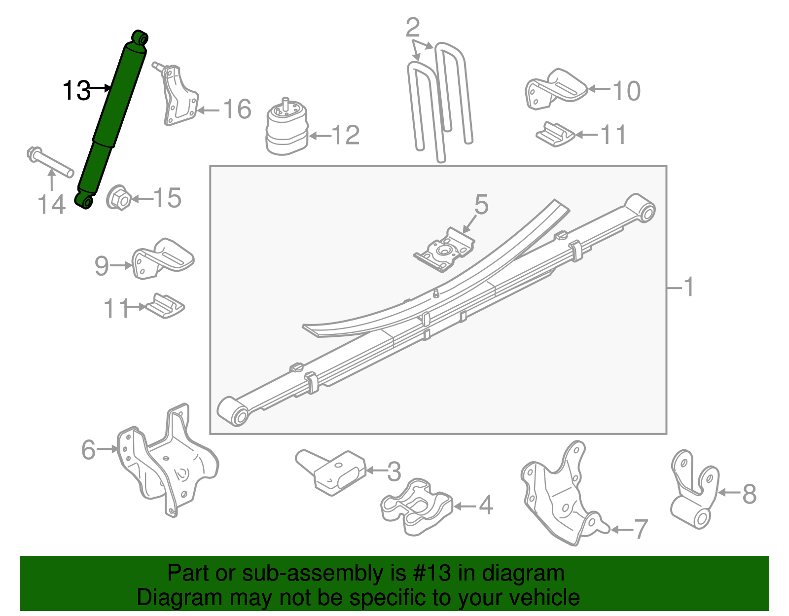 2011-2016 Ford F-250 Super Duty Shock Absorber BC3Z-18125-AF | OEM ...