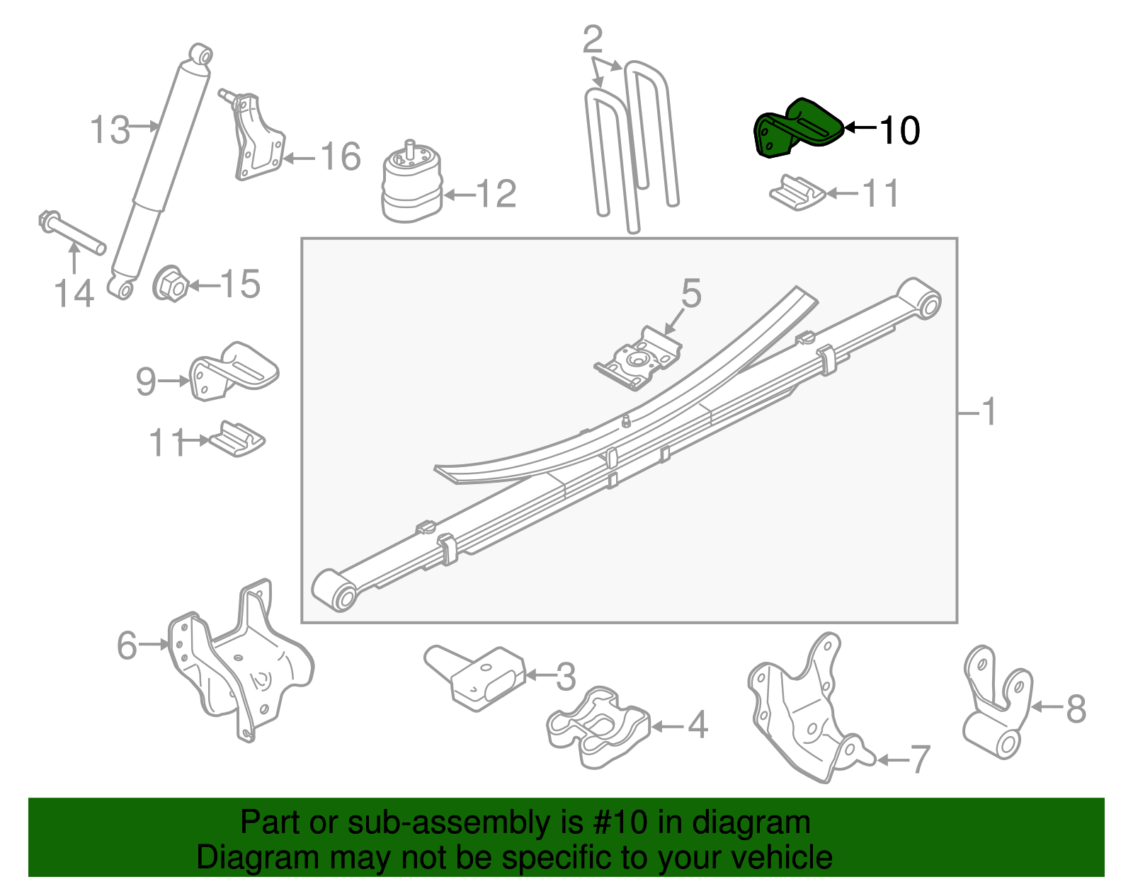 F81Z-5700-BA - Leaf Spring Bracket 1999-2016 Ford | Big 3 Auto Parts