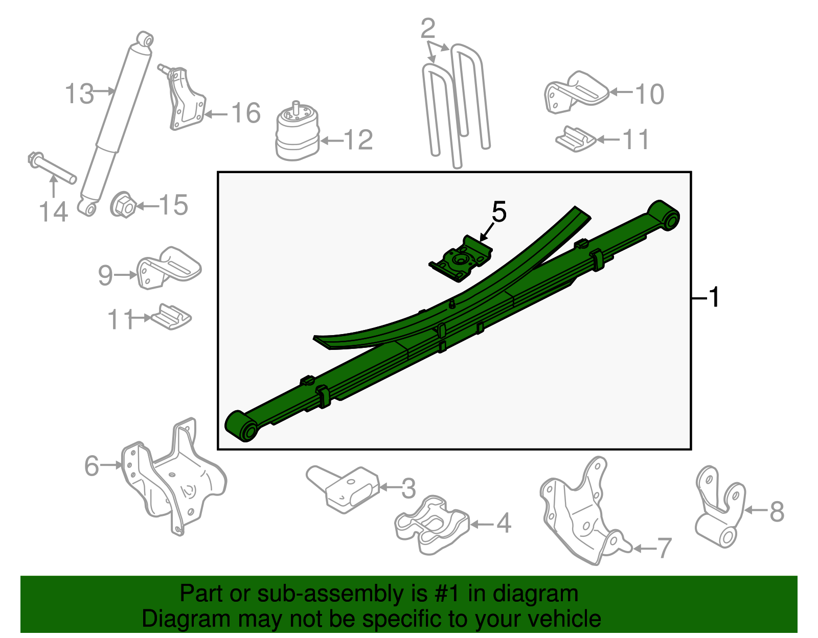 2011-2016 Ford F250 F350 F450 Super Duty Rear Suspension Axle Leaf ...