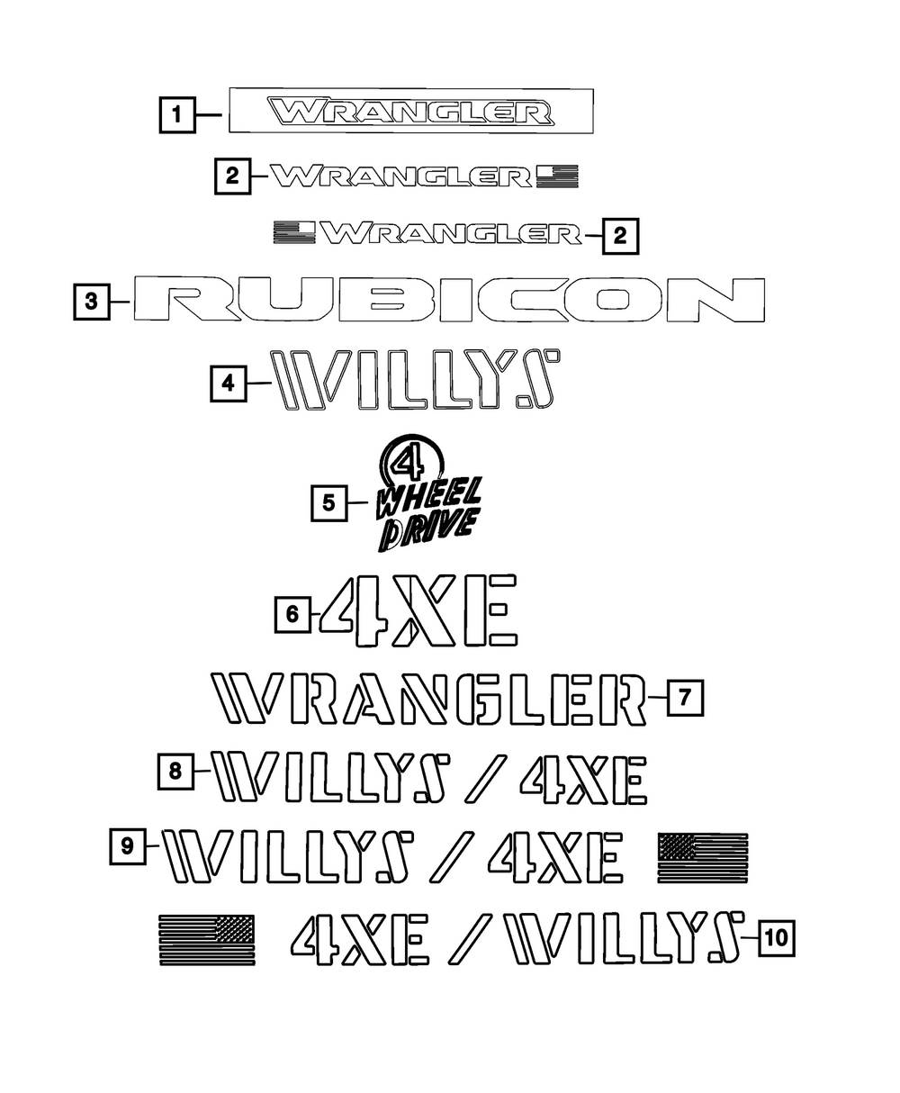 2025 Jeep Wrangler Fender Front Decal 68648613AA | My Mopar Parts