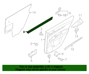 2010-2014 Subaru Outback Belt Weather-Strip 62280AJ03A | OEM Parts Online