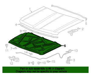 2016-2019 Chevrolet Hood Insulator 84110495 GM | GMPartsDirect.com