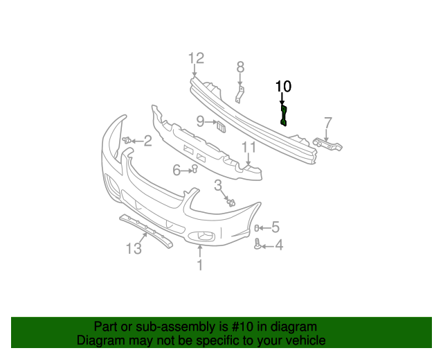 2000-2002 Hyundai Accent Bumper Cover Upper Support 86563-25200 | OEM ...