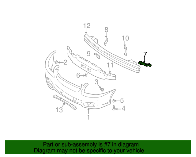86585-25000 - Bumper Cover Side Bracket - 2000-2002 Hyundai Accent ...