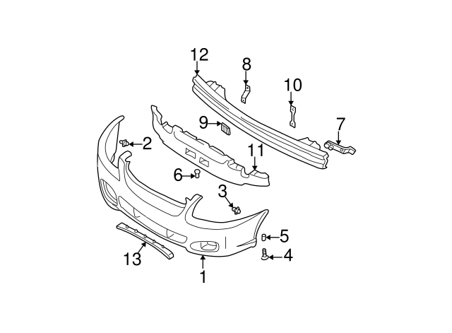 2000-2002 Hyundai Accent Bumper Cover Upper Support 86563-25200 | OEM ...