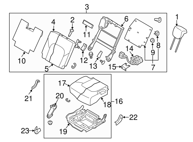 89620-1LL7J - Seat Back Cushion Cover 2013-2015 Infiniti ...