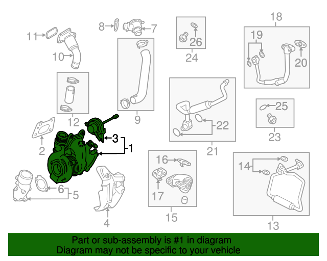 2016-2023 Cadillac Driver Side Engine Turbocharger 12713872 GM ...