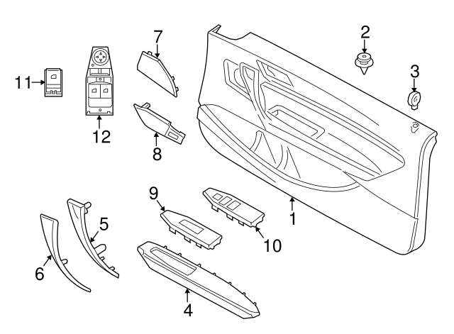 51-43-7-285-422 - Armrest in leather, front right 2014-2021 BMW ...