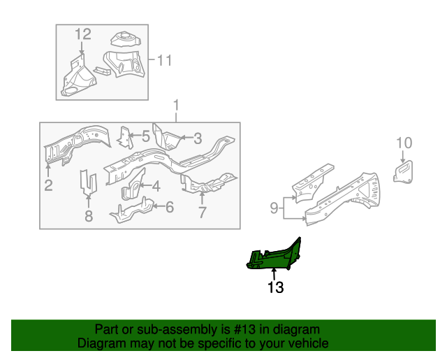 2005-2010 GM Fender Liner - Passenger Side (RH) 15289946 | NewGMParts.com