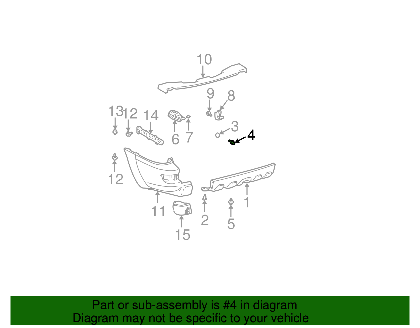 2003 Toyota 4Runner Bumper Cover Screw 90109-06349 | Toyota Parts Center