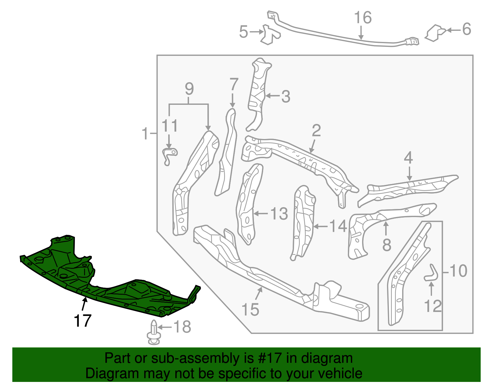 74111-SHJ-A02 - Splash Shield 2005-2010 Honda Odyssey | Honda Parts Online
