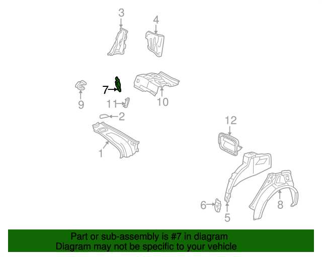 1997-2001 Lexus ES300 Inner Wheelhouse Gusset 61646-33010 | OEM Parts ...