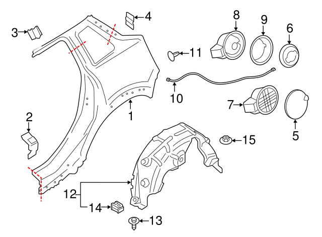 51-71-7-290-768 - Cover, wheel housing, rear right 2015-2021 Mini ...