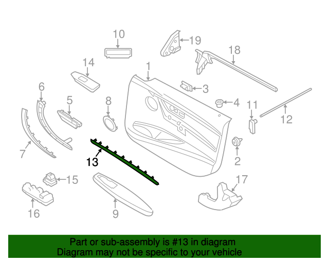 2015-2020 BMW Accent molding, front left 51-41-8-059-295 ...