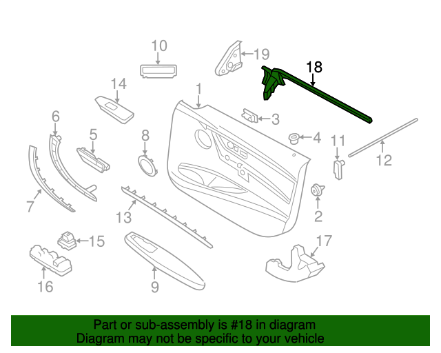 51-35-7-310-211 - Channel sealing,inside,door, front left 2015-2020 BMW ...