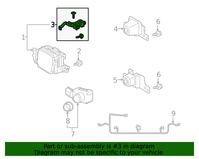 88201-60010 - Cruise Control Distance Sensor Bracket 2016-2022 Toyota ...